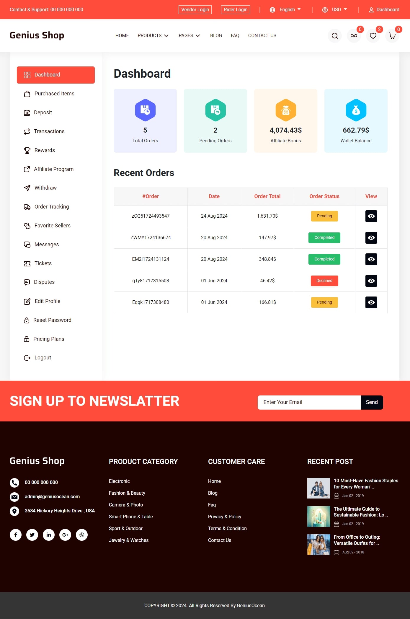 eCommerceKING - Multipurpose Online eCommerce Store Script with OTP Addon by GeniusOcean